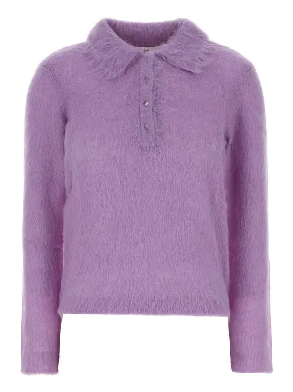 Chloé Wool-blend Polo Shirt - Purple