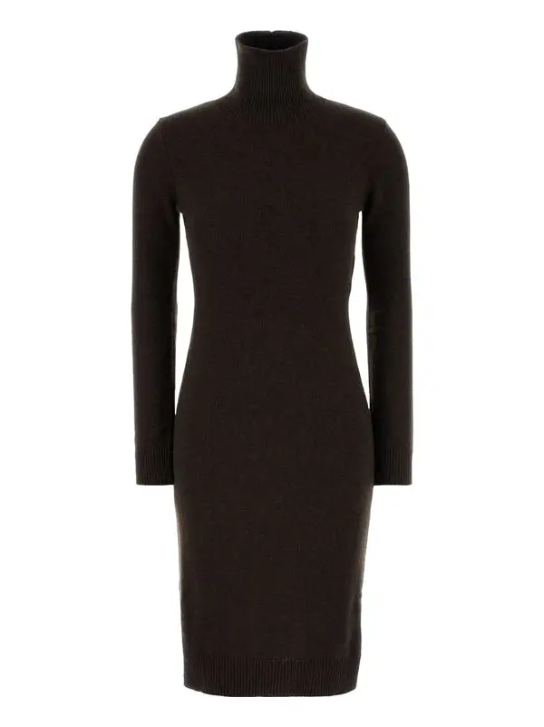 MAISON MARGIELA Turtleneck Wool-blend Sweater Dress - Brown
