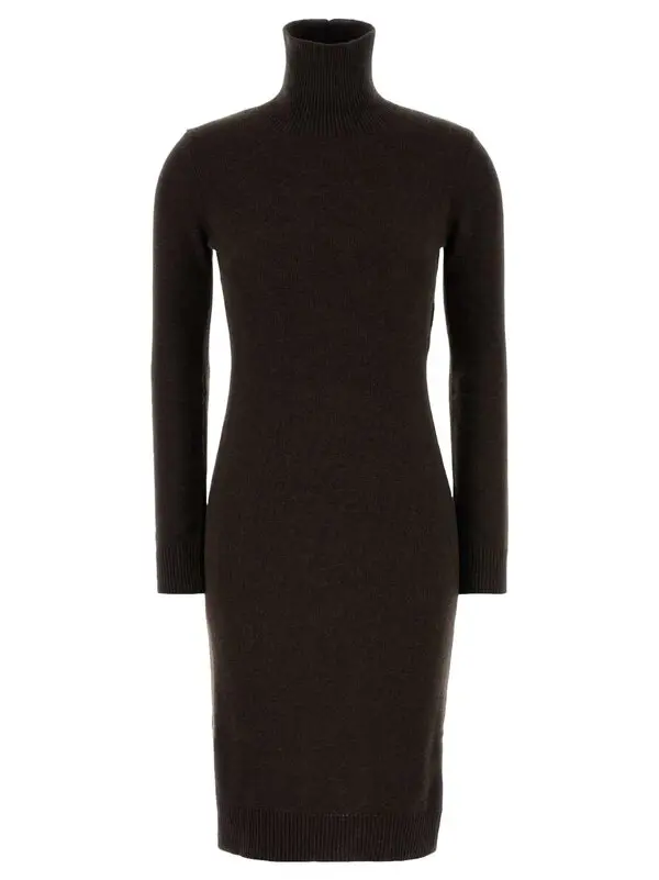 MAISON MARGIELA Turtleneck Wool-blend Sweater Dress - Brown