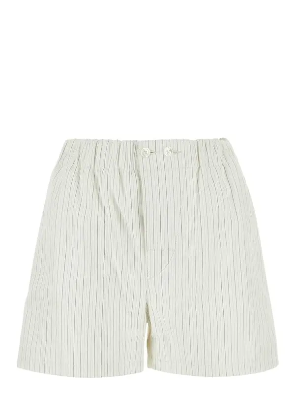 Bottega Veneta Striped Tailored Leather Shorts - Stripped