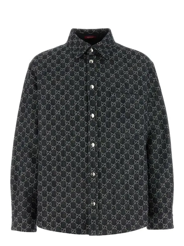 Gucci Embroidered Denim Reversible Shirt - Printed