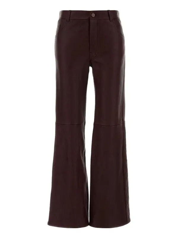 Chloé Grape Leather Flared Trousers - Purple