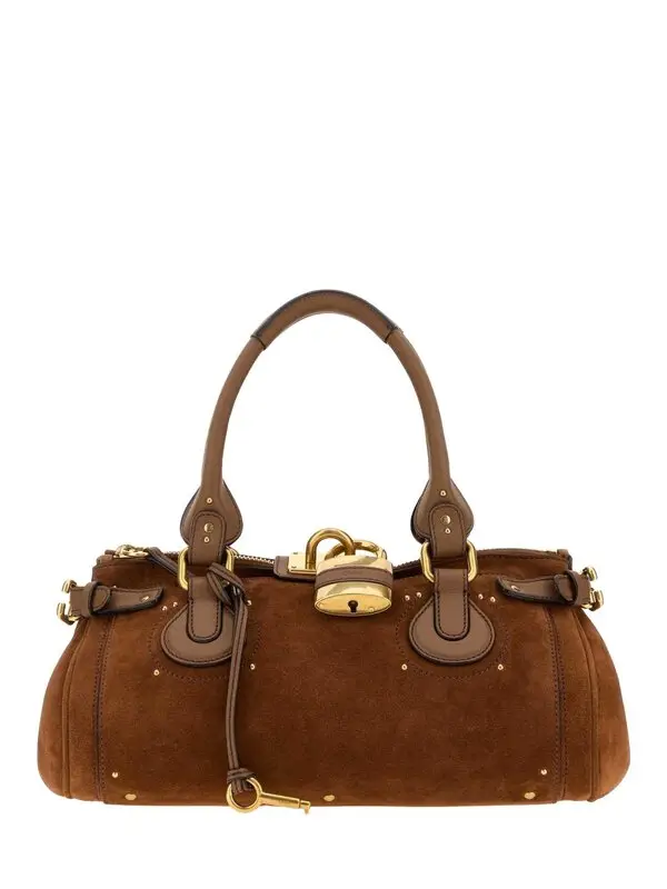 Chloé Paddington Shopping Handbag In Suede - Brown