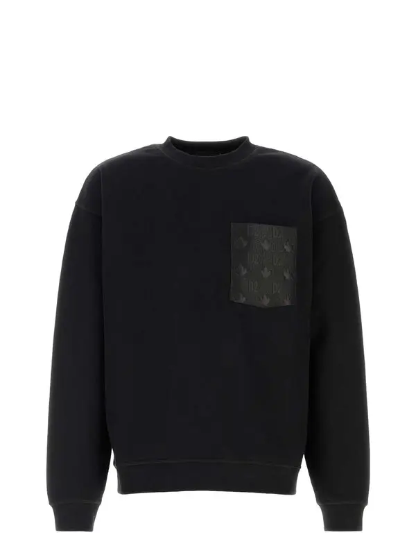 Dsquared2 Cotton Sweatshirt With Logo Detail - Black