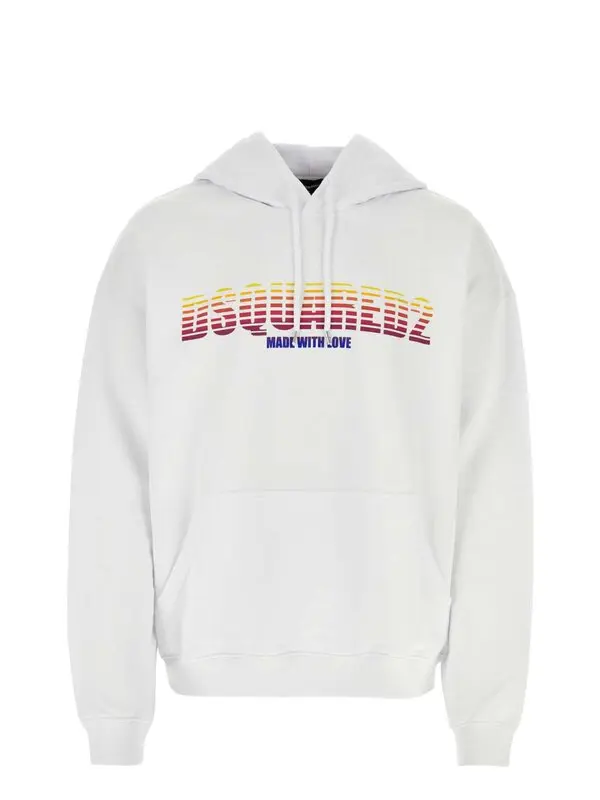 Dsquared2 Cotton Sweatshirt With Logo Detail - White
