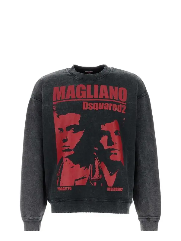 Dsquared2 Cotton Graphic Sweatshirt - Black
