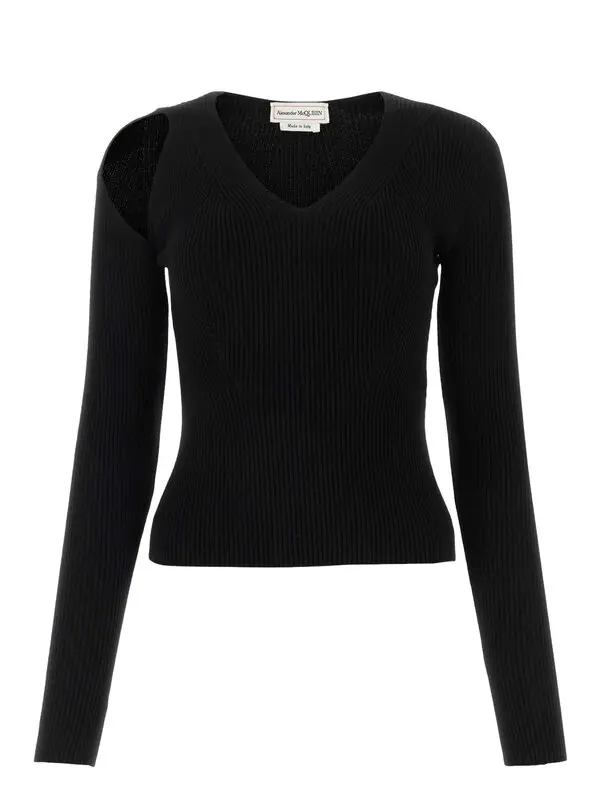 Alexander McQueen Wool Blend Sweater - Black