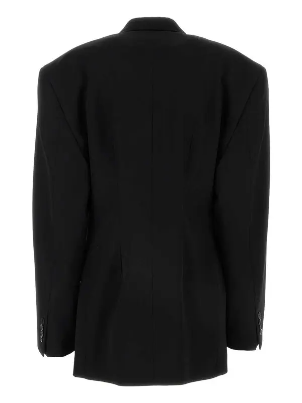 Balenciaga Oversize Cinched Barathea Blazer - Black
