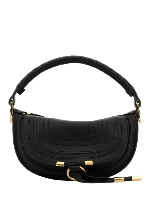 Chloé Mini Marcie Leather Shoulder Handbag - Black