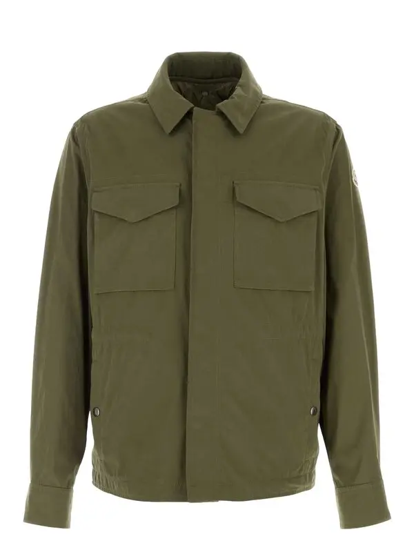 Moncler Utility Jacket In Polyester-cotton-nylon Blend - Green