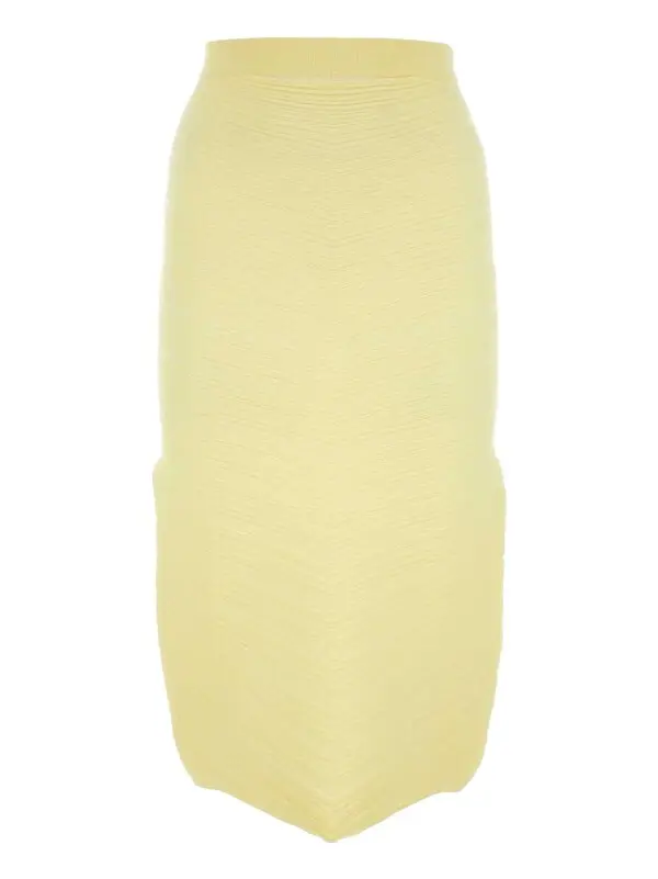 Bottega Veneta Stretch Cotton Blend Skirt - Yellow