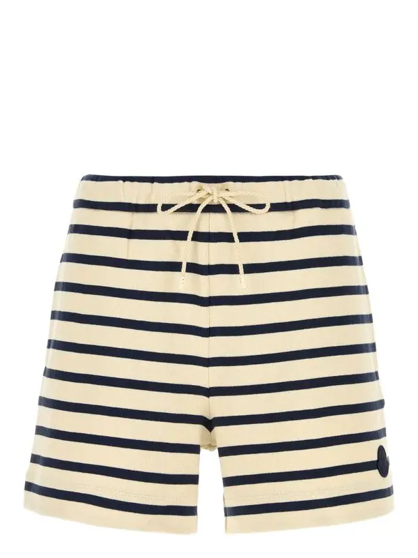 Moncler Striped Cotton Shorts - Stripped