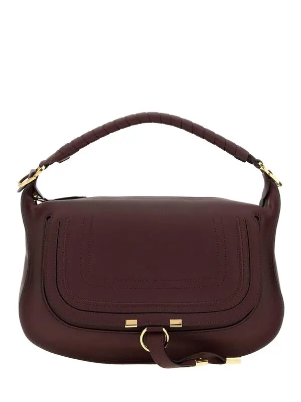 Chloé Mini Marcie Leather Shoulder Handbag - Purple