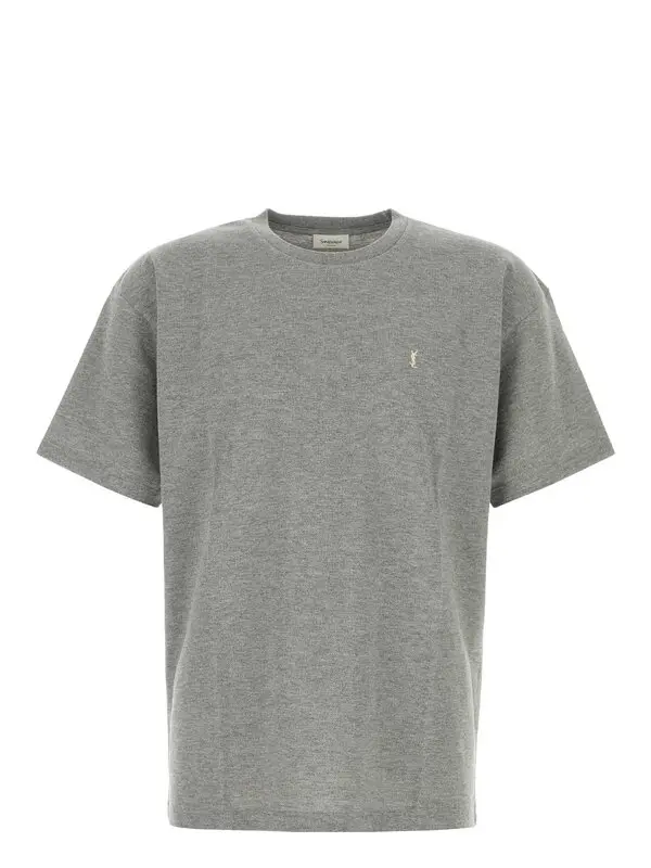 Saint Laurent Piqué T-shirt For - Grey