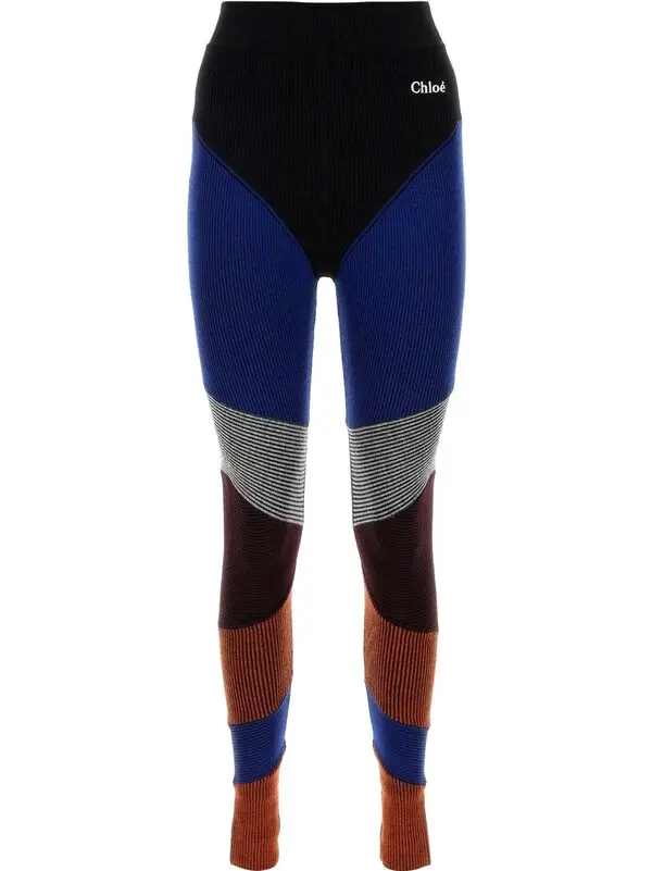 Chloé Multicolor Stretch Wool Blend Leggings - Multicoloured