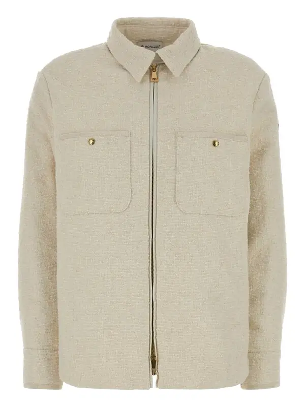 Moncler Textured Bouclé Down Jacket - White