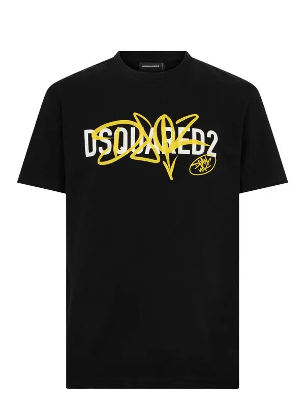 Dsquared2 Graphic Print Crew Neck T-shirt - Black