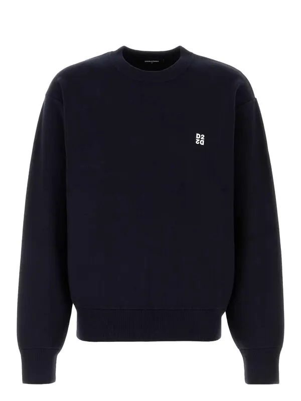 Dsquared2 Viscose Blend Knit Sweater - Blue