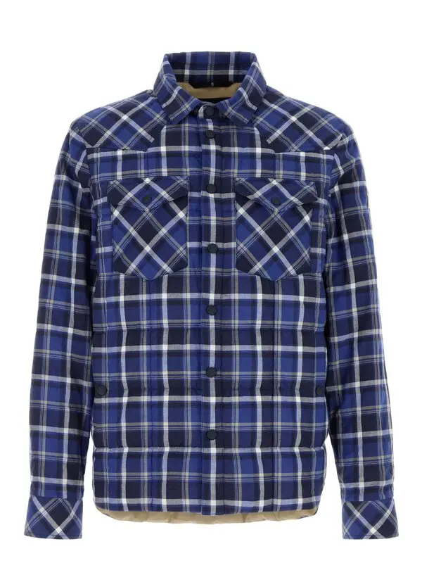 Moncler Embroidered Stretch Cotton Shirt - Checked