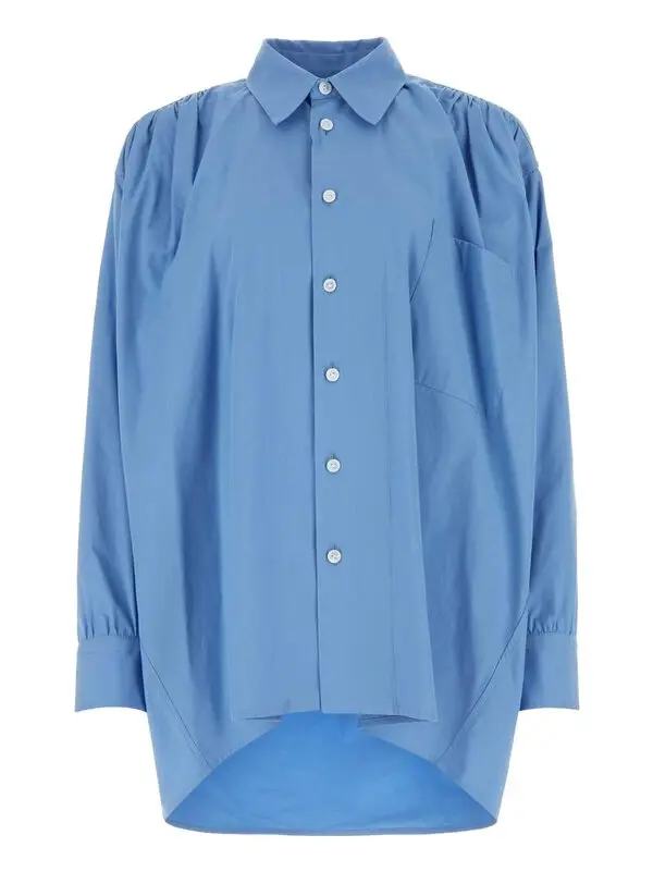 Bottega Veneta Cotton-blend Oversized Shirt - Light Blue