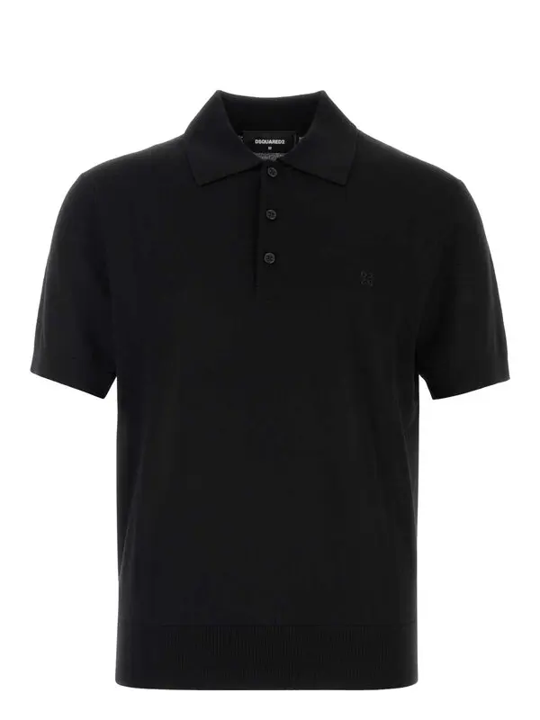 Dsquared2 Wool Polo Shirt - Black