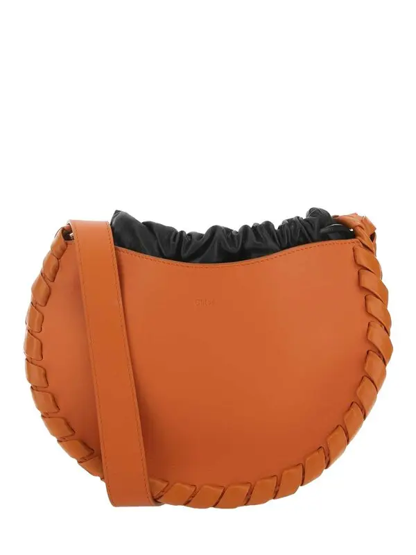 Chloé Small Leather Crossbody Handbag With Adjustable Strap - Orange