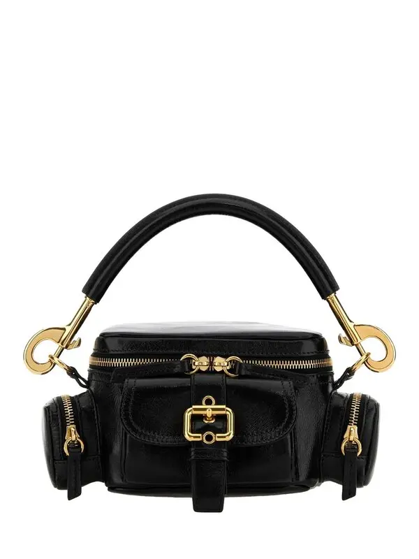 Chloé Mini Camera Handbag In Calf Leather - Black