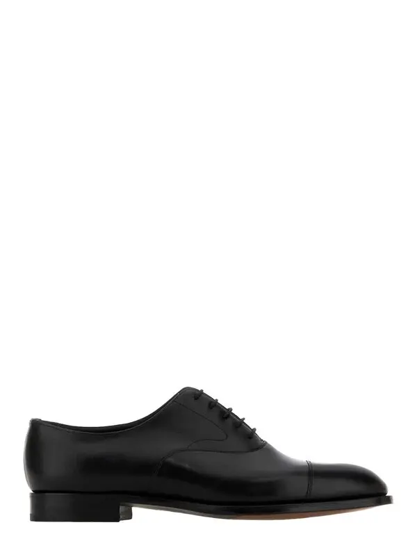 EDWARD GREEN Leather Lace-up Dress Shoes - Black