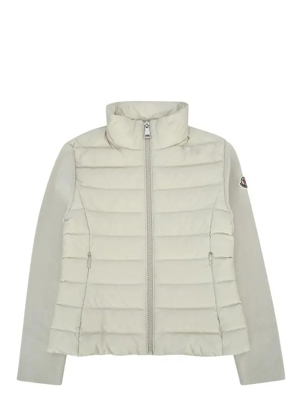 MONCLER JR Wool-blend Cardigan With Collared Front - Beige