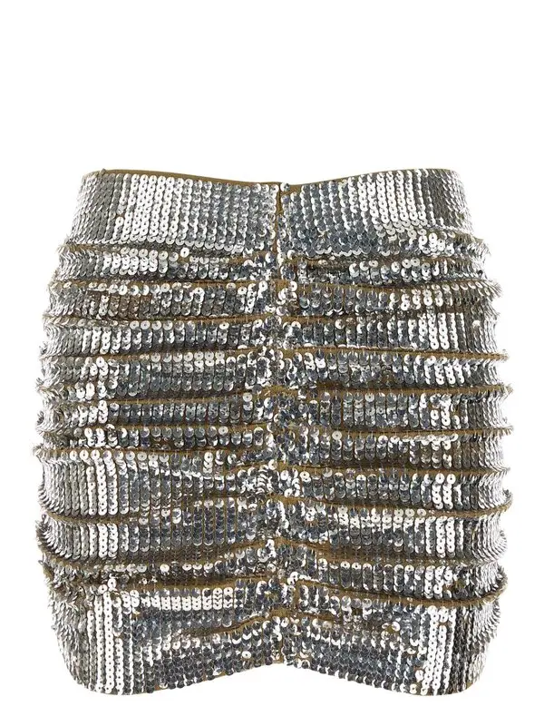 Dsquared2 Embellished Wool Mini Skirt - Silver