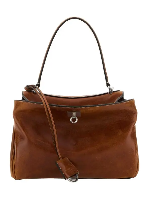 Balenciaga Mini Leather Small Rodeo Handbag - Brown