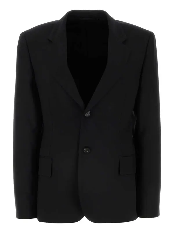 Balenciaga Single-breasted Wool Blazer - Black