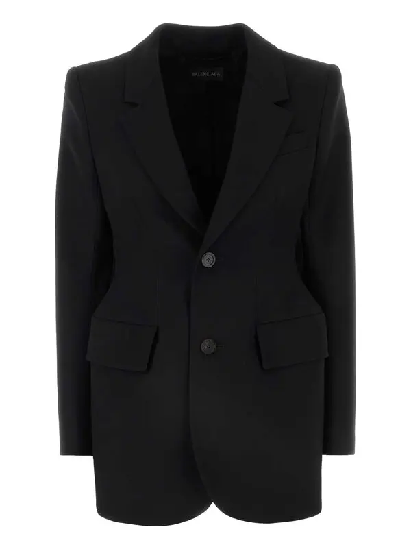 Balenciaga Single-breasted Wool Blazer - Black