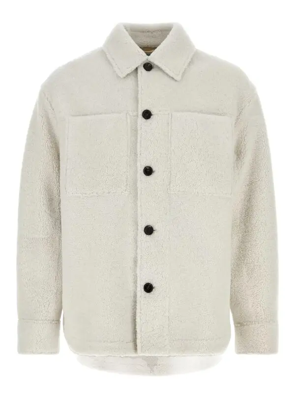 Bottega Veneta Oversized Shearling Shirt - White
