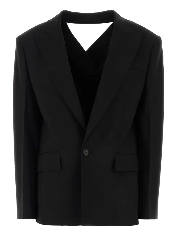 Dsquared2 Peek-a-boo Stretch Wool Blend Blazer - Black
