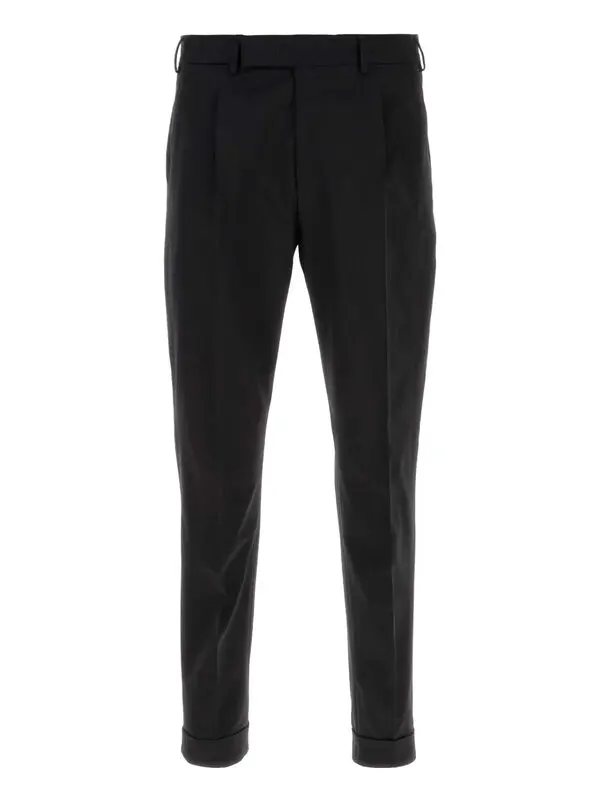PT TORINO Stretch Wool Tailored Trousers - Black
