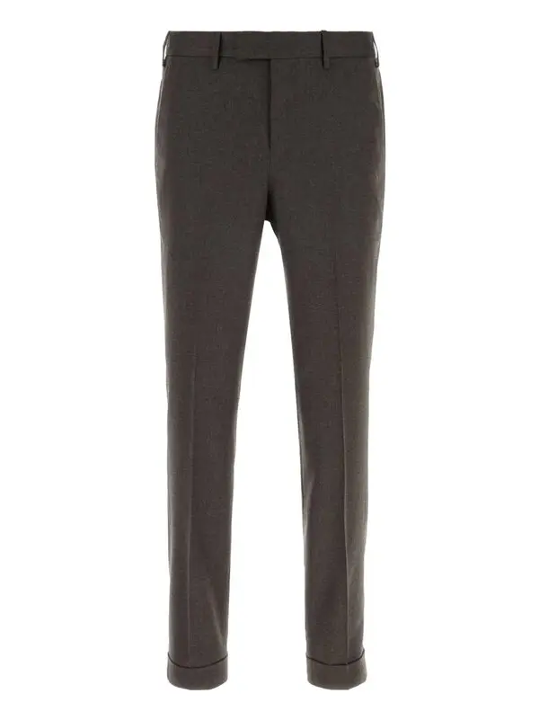 PT TORINO Stretch Wool Tailored Trousers - Brown