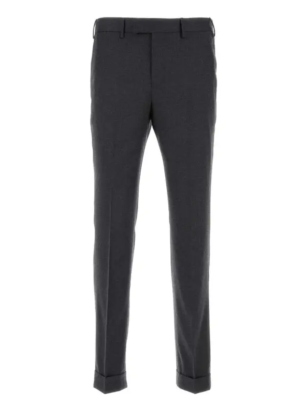 PT TORINO Dark Wash Stretch Wool Trousers - Grey