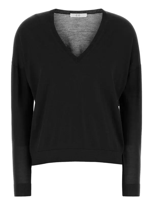 Co Cashmere V-neck Sweater - Black