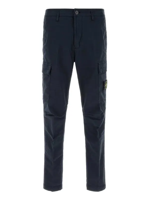 Stone Island Stretch Cotton Cargo Pants - Blue
