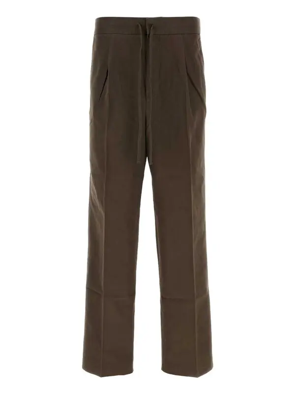 Fear Of God Cotton Wide-leg Trousers With Drawstring Waist - Brown