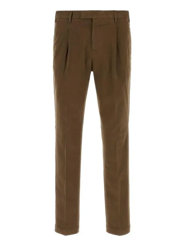 PT TORINO Stretch Cotton Tailored Trousers - Brown