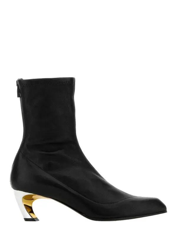 Alexander McQueen Armadillo Ankle Boots In Leather - Black