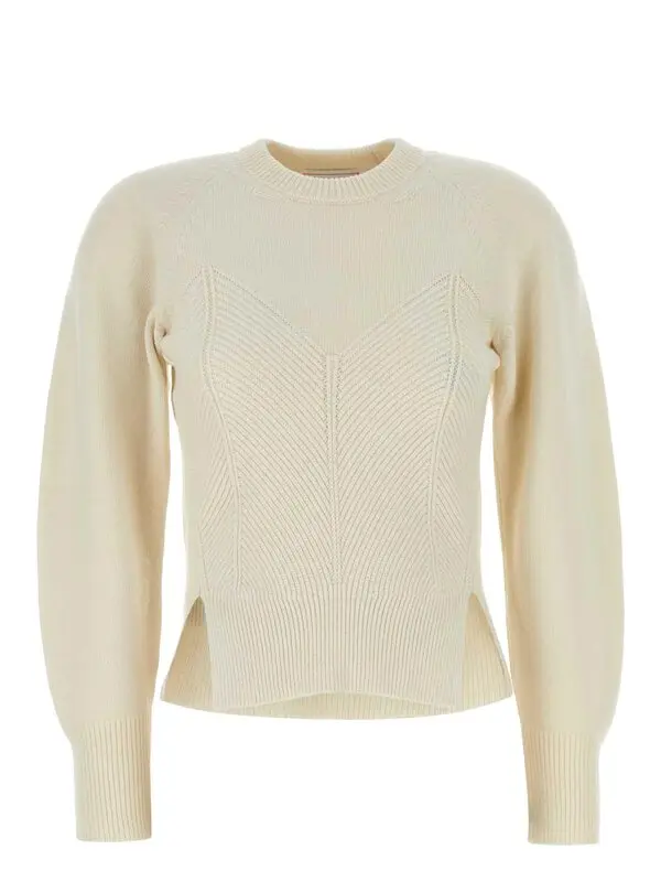 Alexander McQueen Ribbed Wool-blend Sweater - White