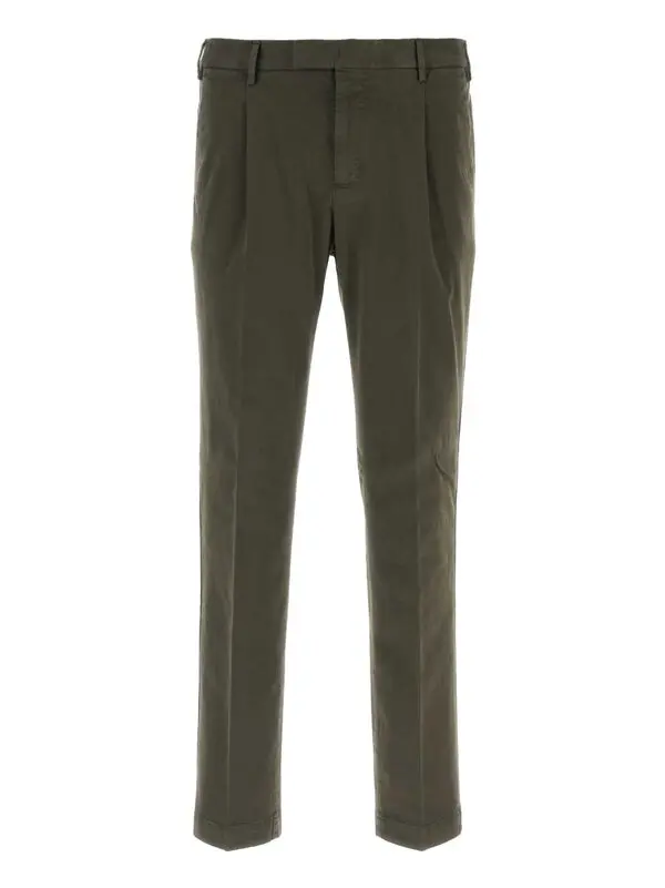 PT TORINO Stretch Cotton Tailored Pants - Green