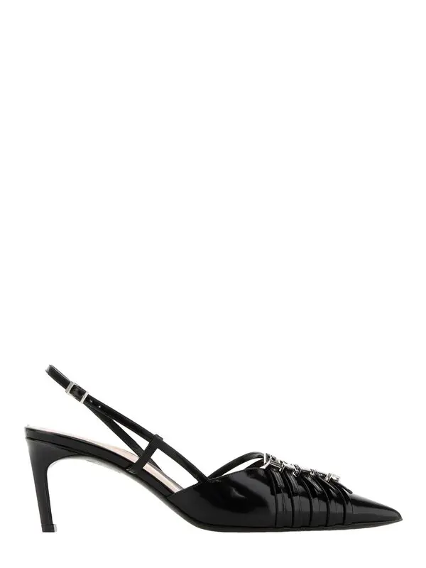 Gucci Leather Slingback Pumps With 6.5 Cm Kitten Heel - Black