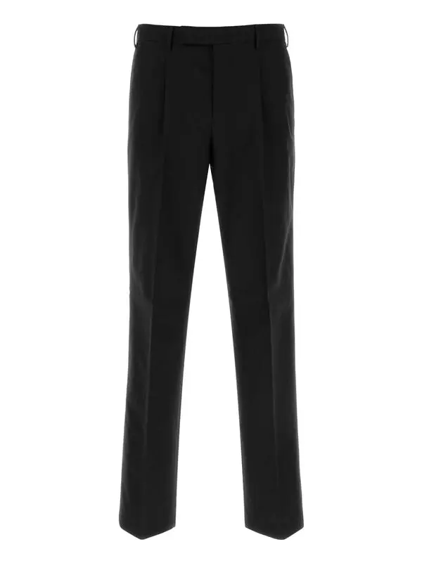 PT TORINO Cotton-wool Blend Tailored Trousers - Black