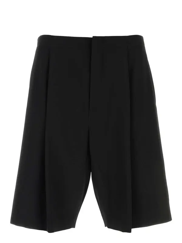 THE ROW Wool Sateen Tailored Bermuda Shorts - Black