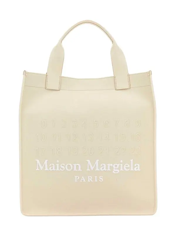 MAISON MARGIELA Canvas Shopping Tote Bag - White