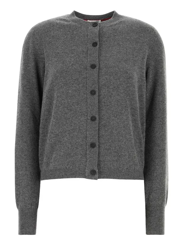 FERRAGAMO Stretch Cashmere Blend Cardigan - Grey